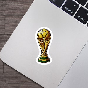 Soccer Trophy Cup World Vinyl Sticker | Waterproof & Durable | Soccer ...
