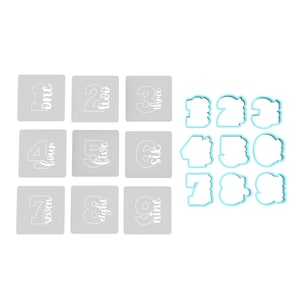 Birthday Number Sideways Cookie Cutter | Stamp | Stencil | Debosser Set ...