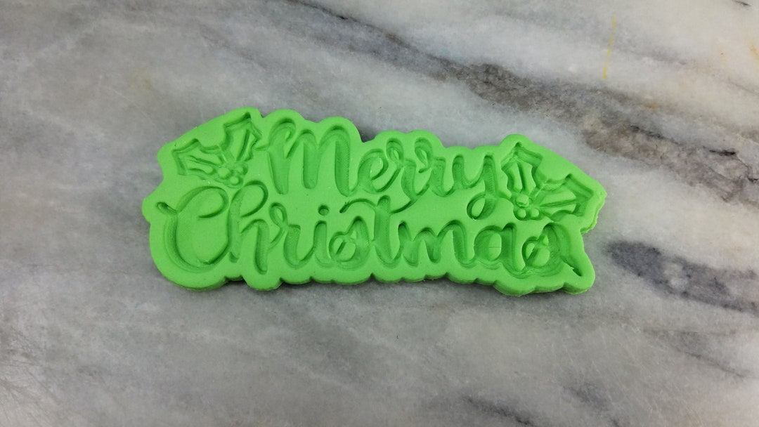 Merry Christmas Cookie Cutter 2-piece, Outline & Stamp #1 - SHARP EDGES ...