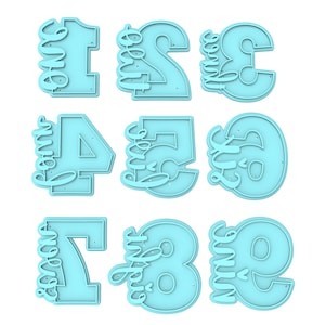 Birthday Number Sideways Cookie Cutter | Stamp | Stencil | Debosser Set ...