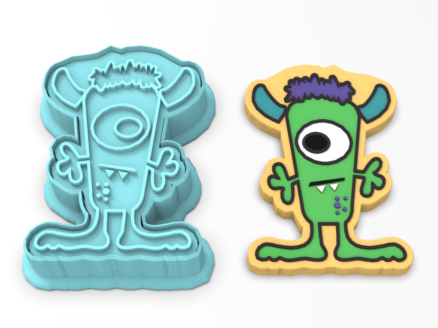 Monster Cookie Cutter Stamp Stencil SHARP EDGES FAST | Etsy