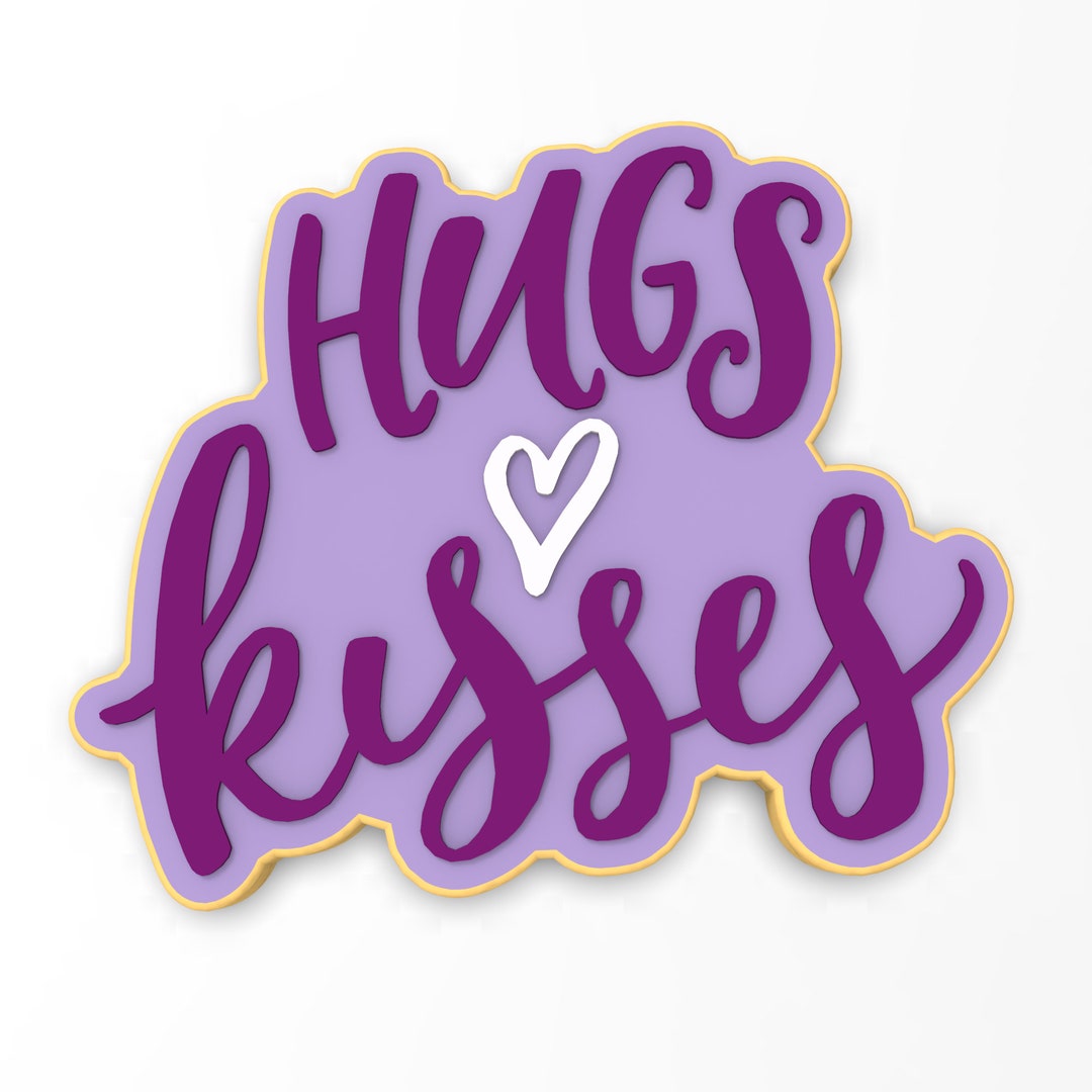 Hugs and Kisses Cookie Cutter | Stamp | Stencil - SHARP EDGES - FAST ...