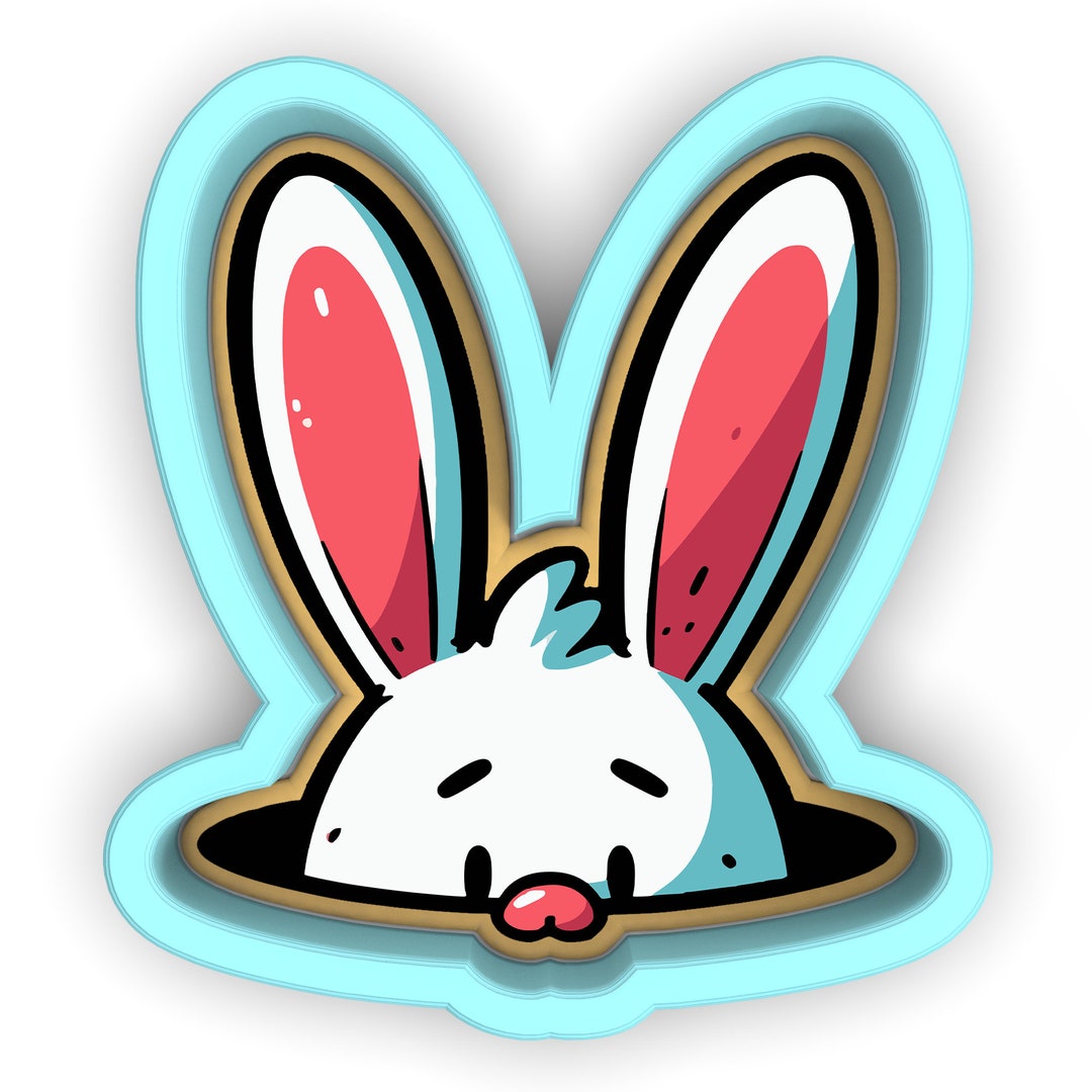 Bunny Hiding in Hole Cookie Cutter | Stamp | Stencil - SHARP EDGES ...