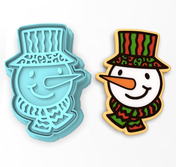 Snowman Face Cookie Cutter Stamp Stencil SHARP EDGES | Etsy