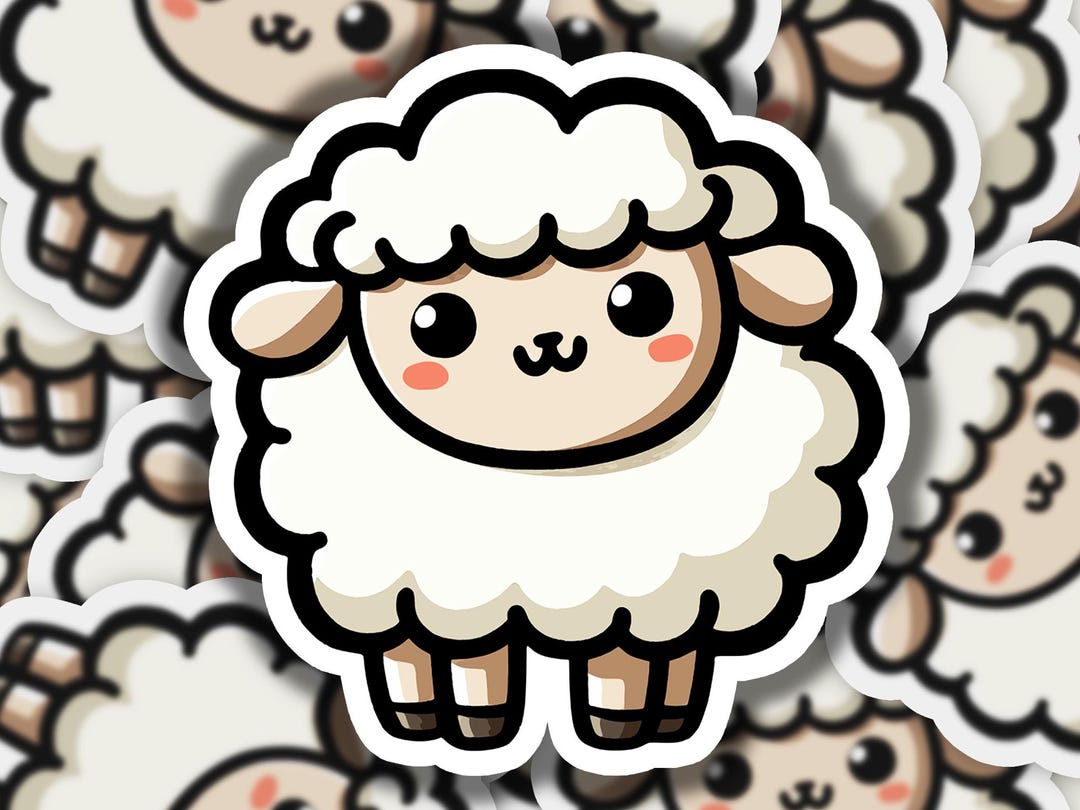 Sheep Body Cute Vinyl Sticker | Dishwasher Safe & Durable | Custom ...