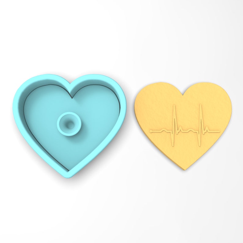 EKG Heart Cookie Cutter Stamp Stencil SHARP Edges FAST - Etsy