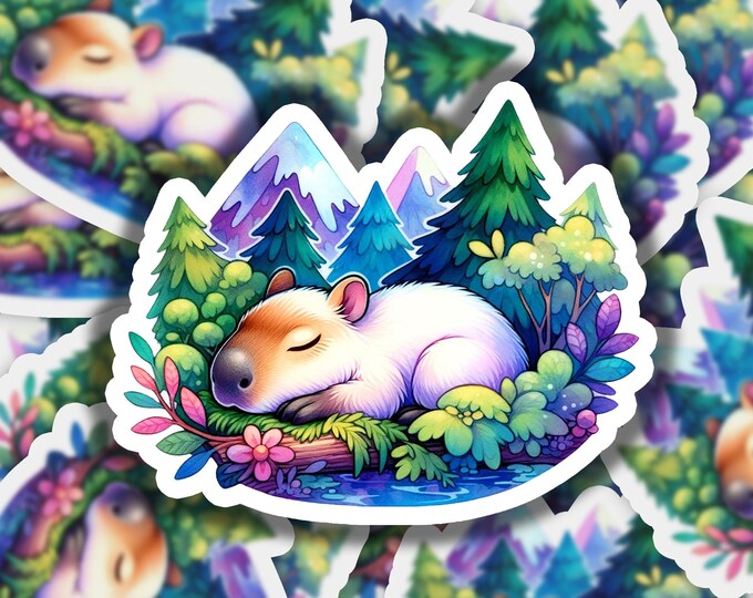 Capybara and Cat Fren No Plans Just Sleep Kawaii Cute Matte/glossy ...
