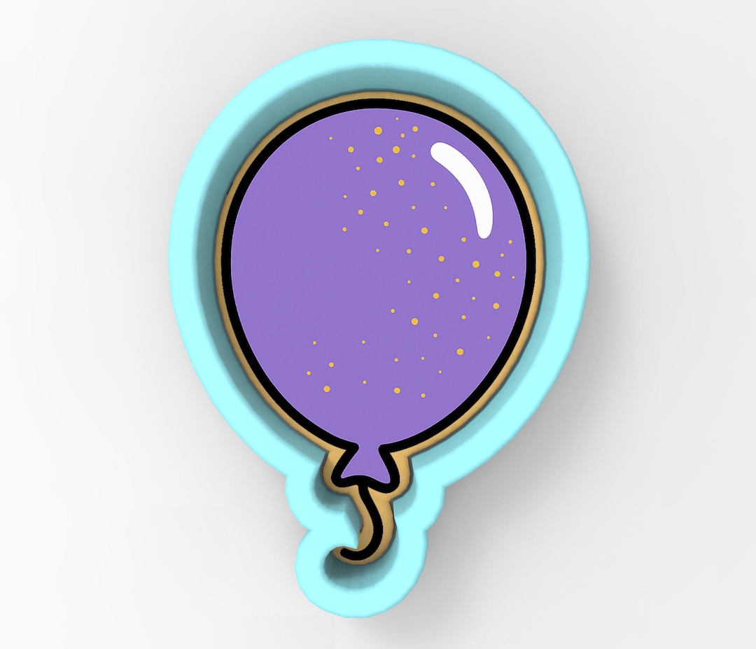 Balloon Glittery Cookie Cutter | Stamp | Stencil - SHARP EDGES - FAST ...