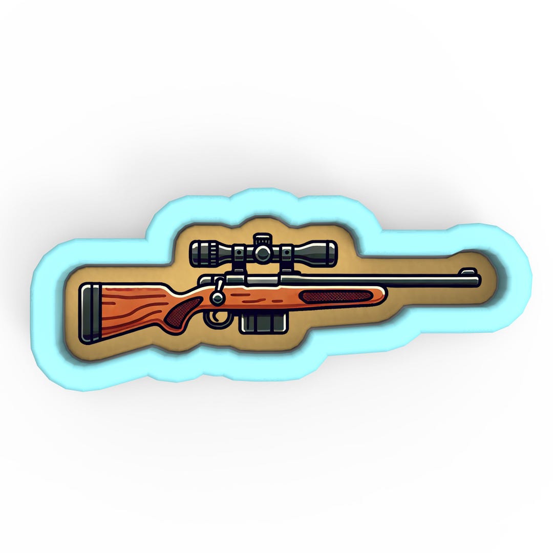 Hunting Rifle With Scope Cookie Cutter | Stamp | Stencil - SHARP EDGES ...