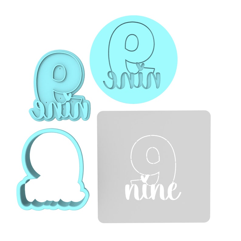 Number Nine Birthday Cookie Cutter | Stamp | Stencil - Etsy