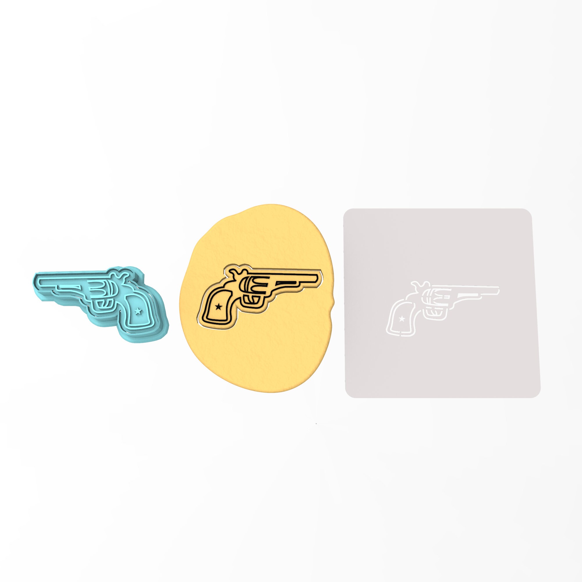 Cowboy Revolver Cookie Cutter Stamp Stencil SHARP EDGES | Etsy