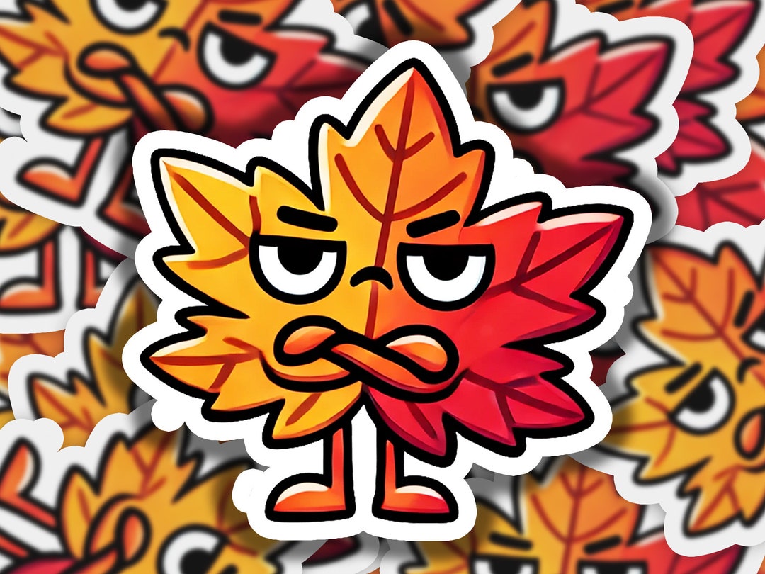 Grumpy Maple Leaf Vinyl Sticker | Dishwasher Safe & Durable | Custom ...