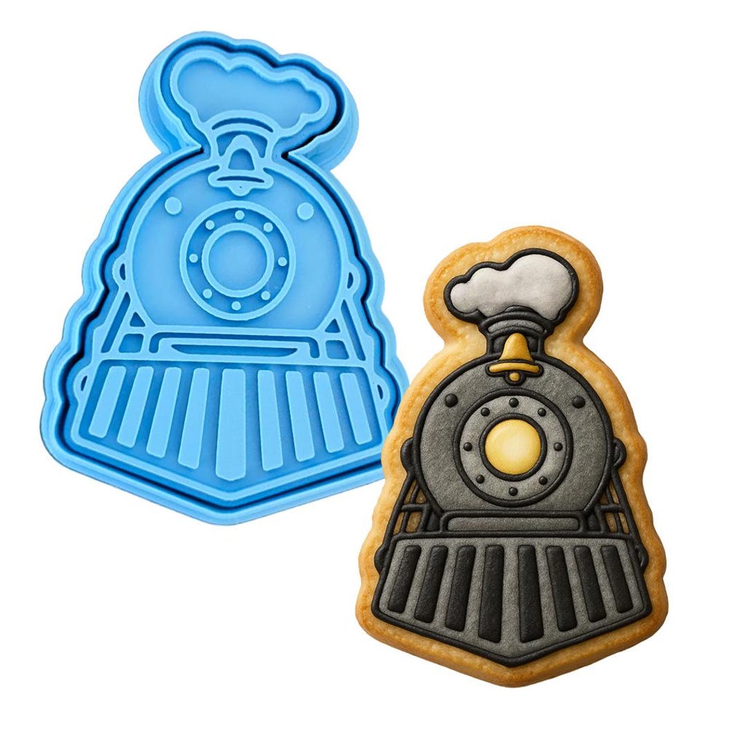 Steam Train Locomotive Front Cookie Cutter | Stamp | Stencil - SHARP ...