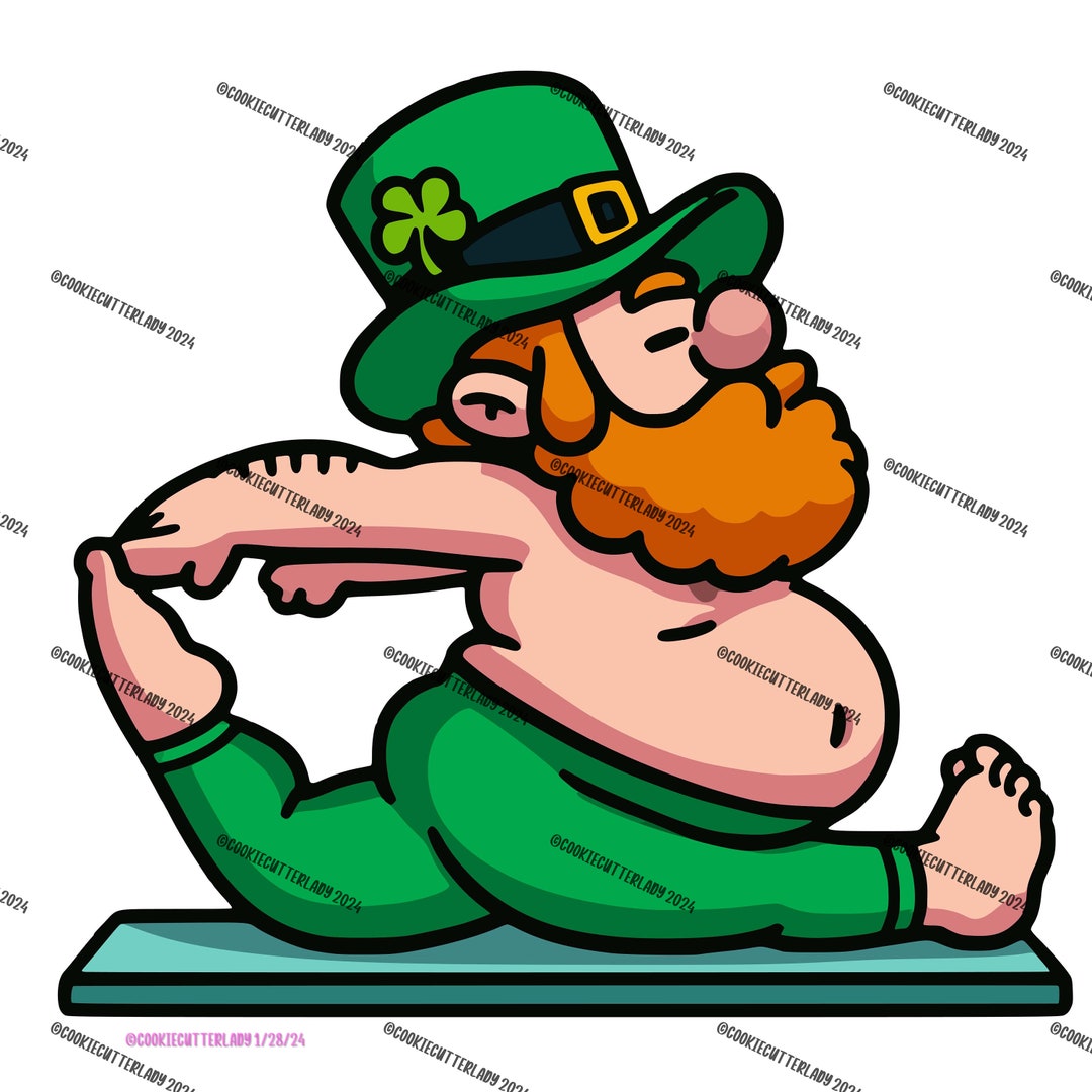 Leprechaun Yoga Funny St Patricks Day Downloadable Clipart - Free ...