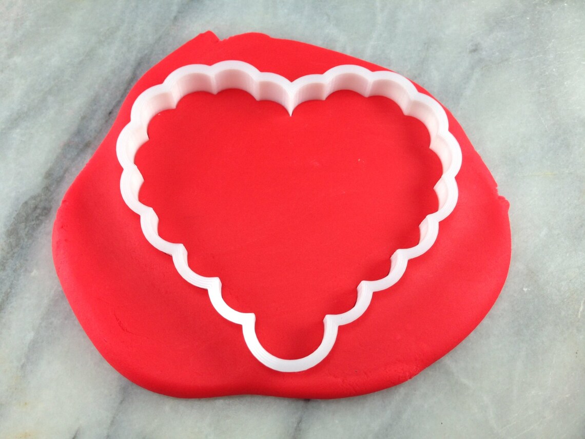 Fluted Heart Cookie Cutter Outline SHARP EDGES FAST - Etsy