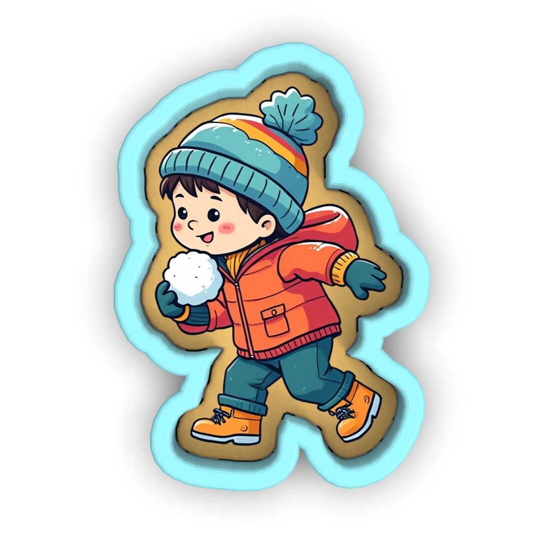 Snowball Boy Cookie Cutter | Stamp | Stencil - SHARP EDGES - FAST ...