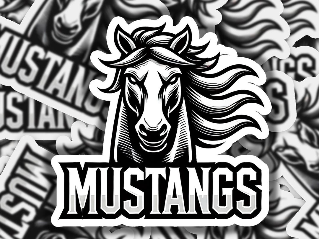 Mustangs Words 1 Vinyl Sticker | Dishwasher Safe & Durable | Custom ...