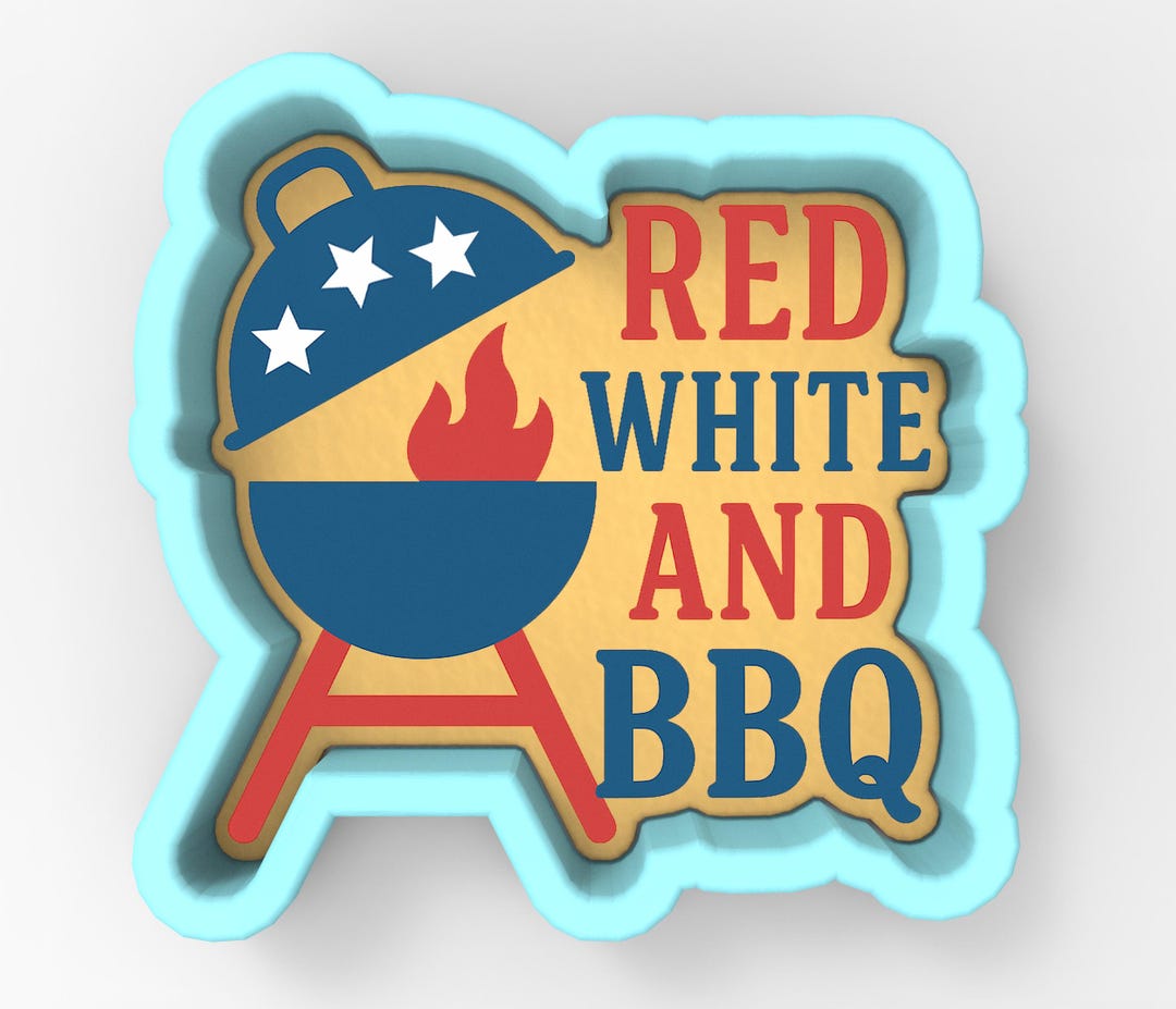 Red White and Bbq Cookie Cutter | Stamp | Stencil - SHARP EDGES - FAST ...