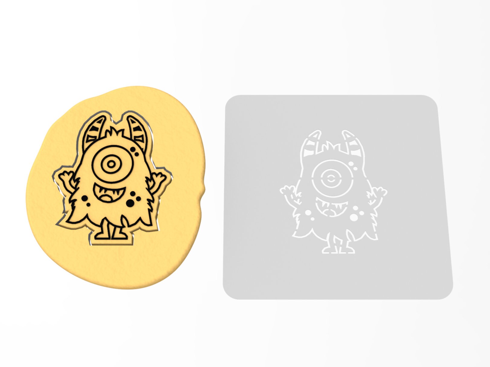 Monster Cookie Cutter Stamp Stencil SHARP EDGES FAST | Etsy