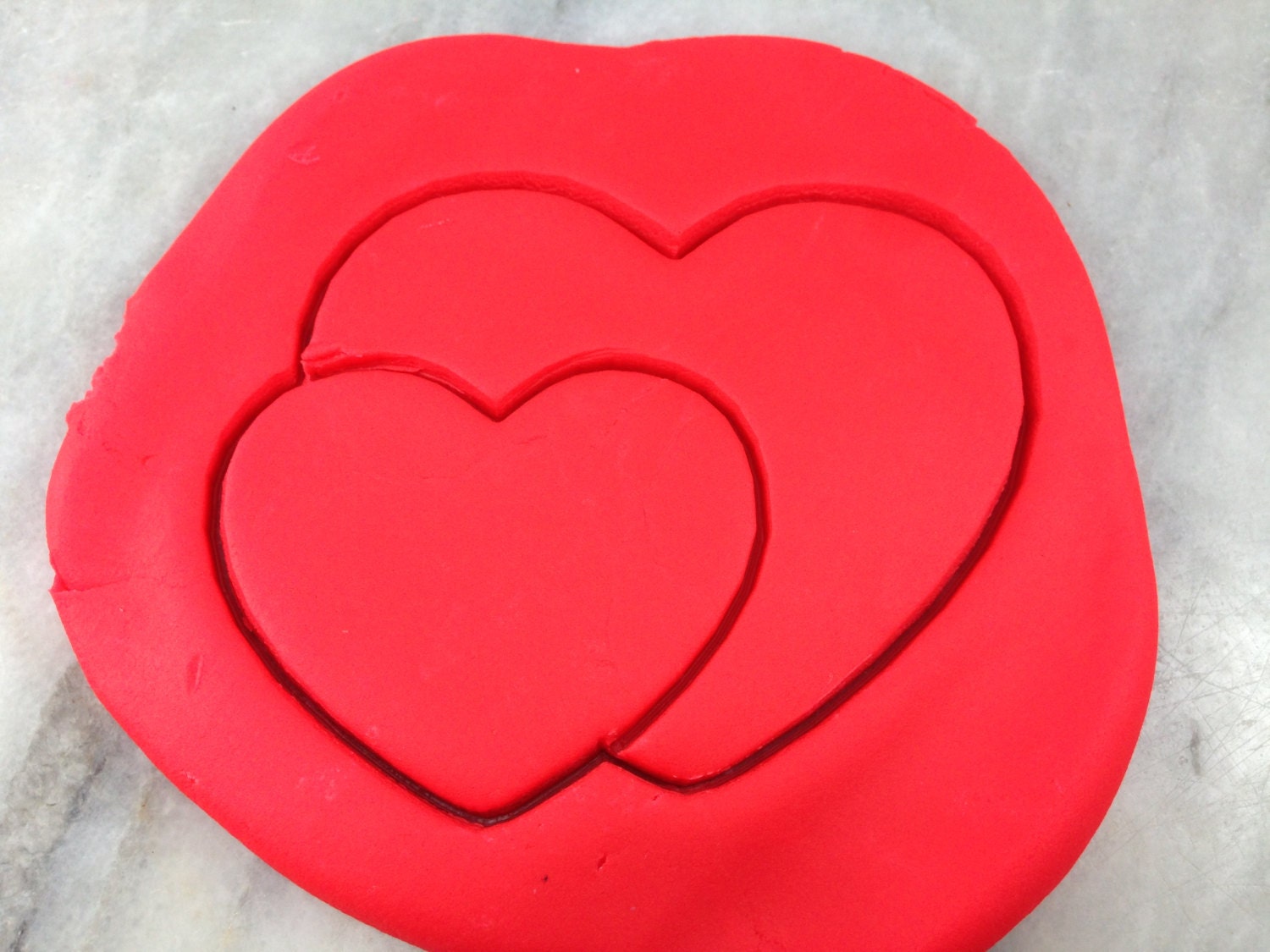 Double Heart Cookie Cutter 2-Piece Outline & Stamp | Etsy