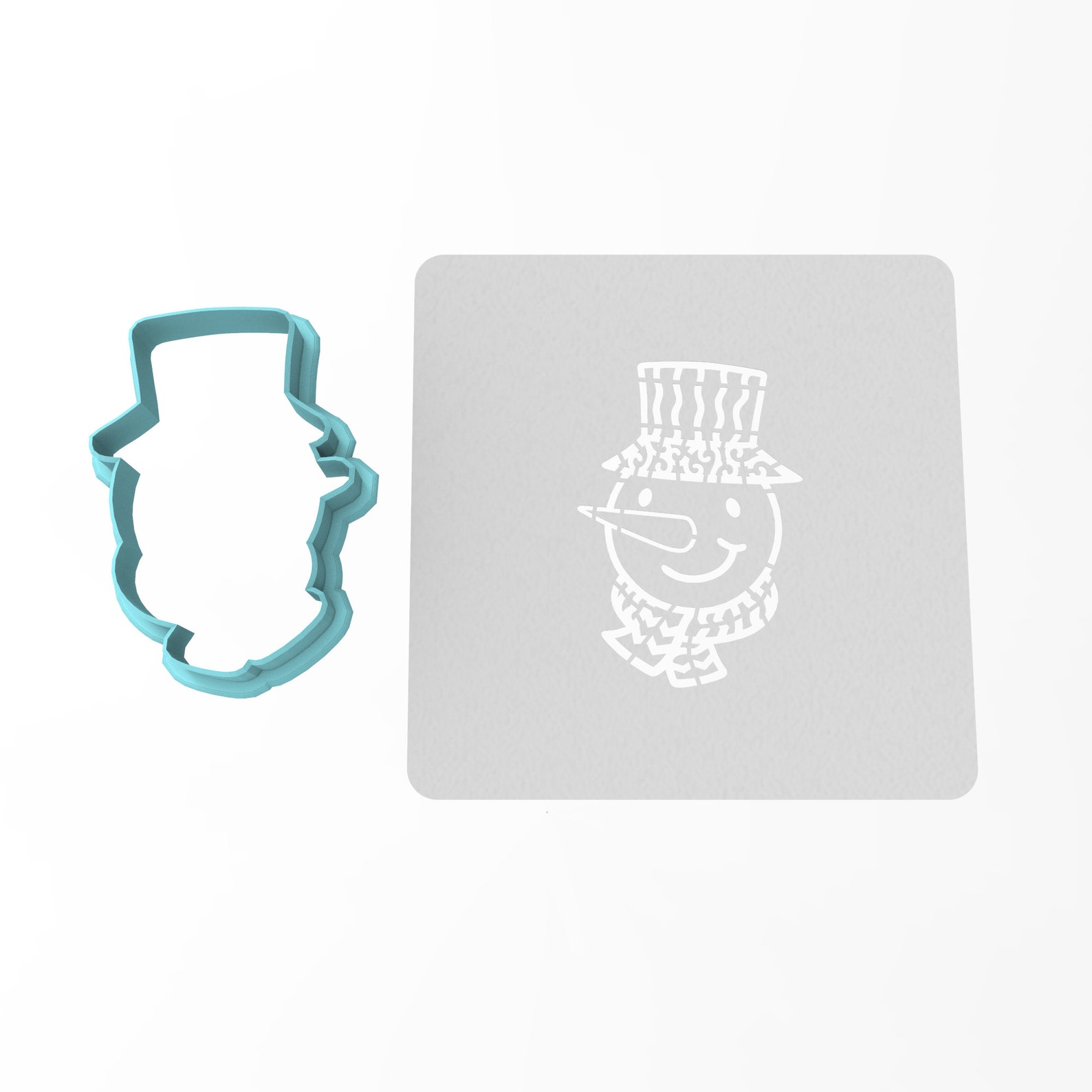 Snowman Face Cookie Cutter Stamp Stencil SHARP EDGES | Etsy