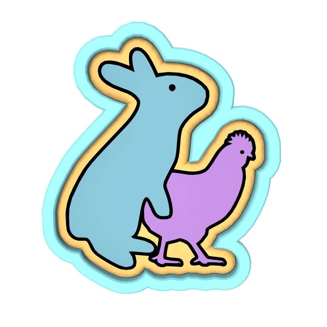 Bunny Humping Chicken Cookie Cutter | Stamp | Stencil - SHARP EDGES ...