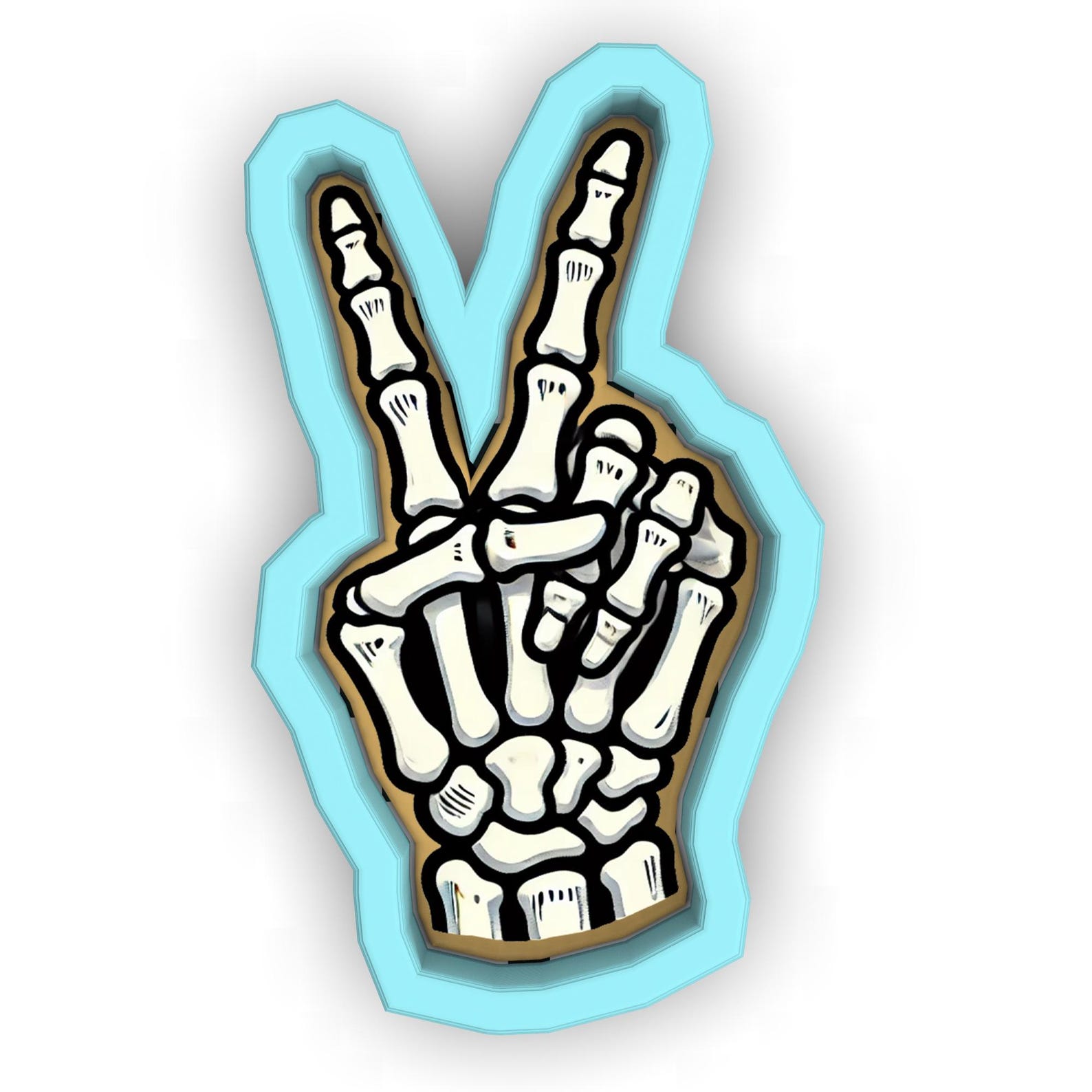 Peace Sign Skeleton Hand Cookie Cutter | Stamp | Stencil - SHARP EDGES ...