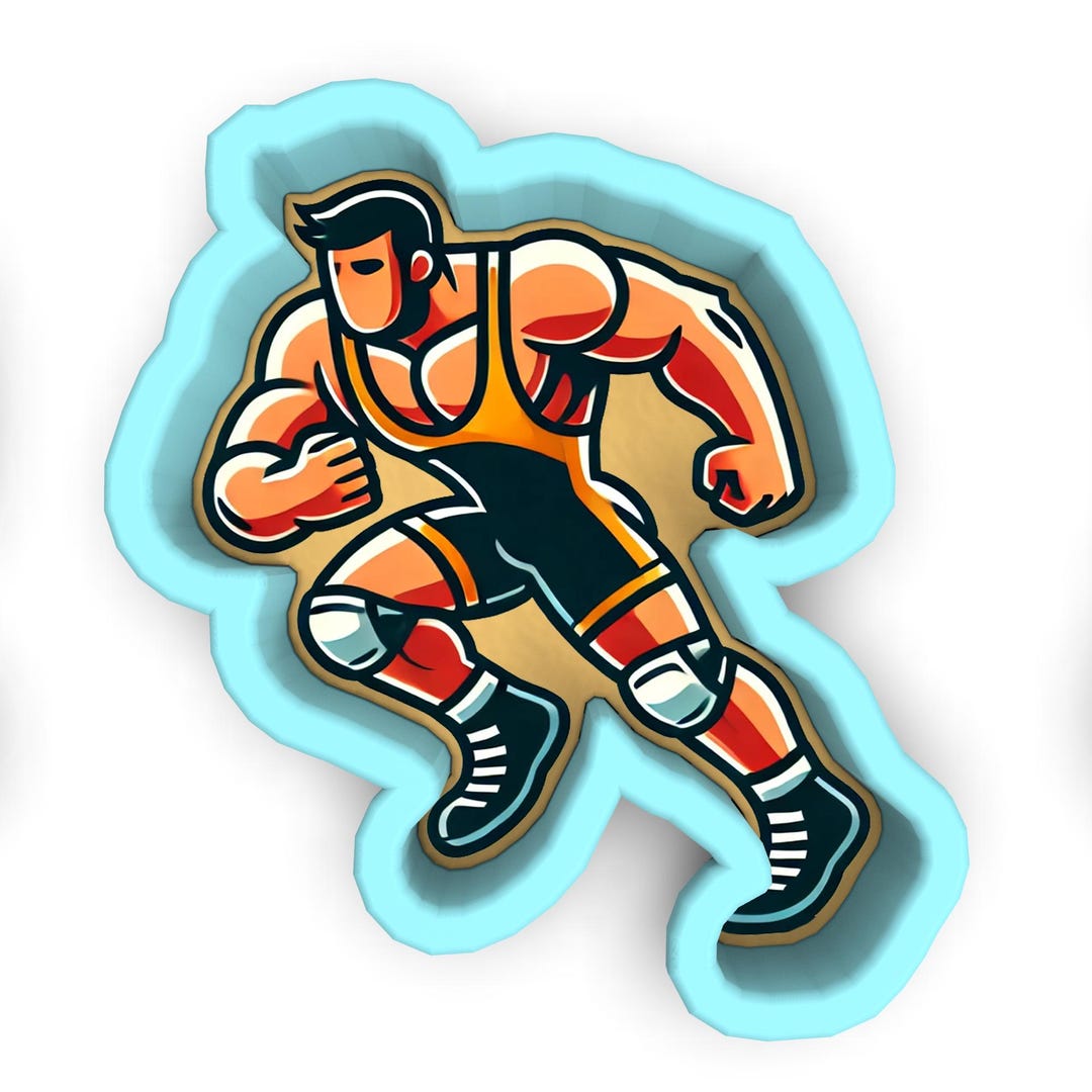 Wrestler Ripped Cookie Cutter | Stamp | Stencil - SHARP EDGES - FAST ...