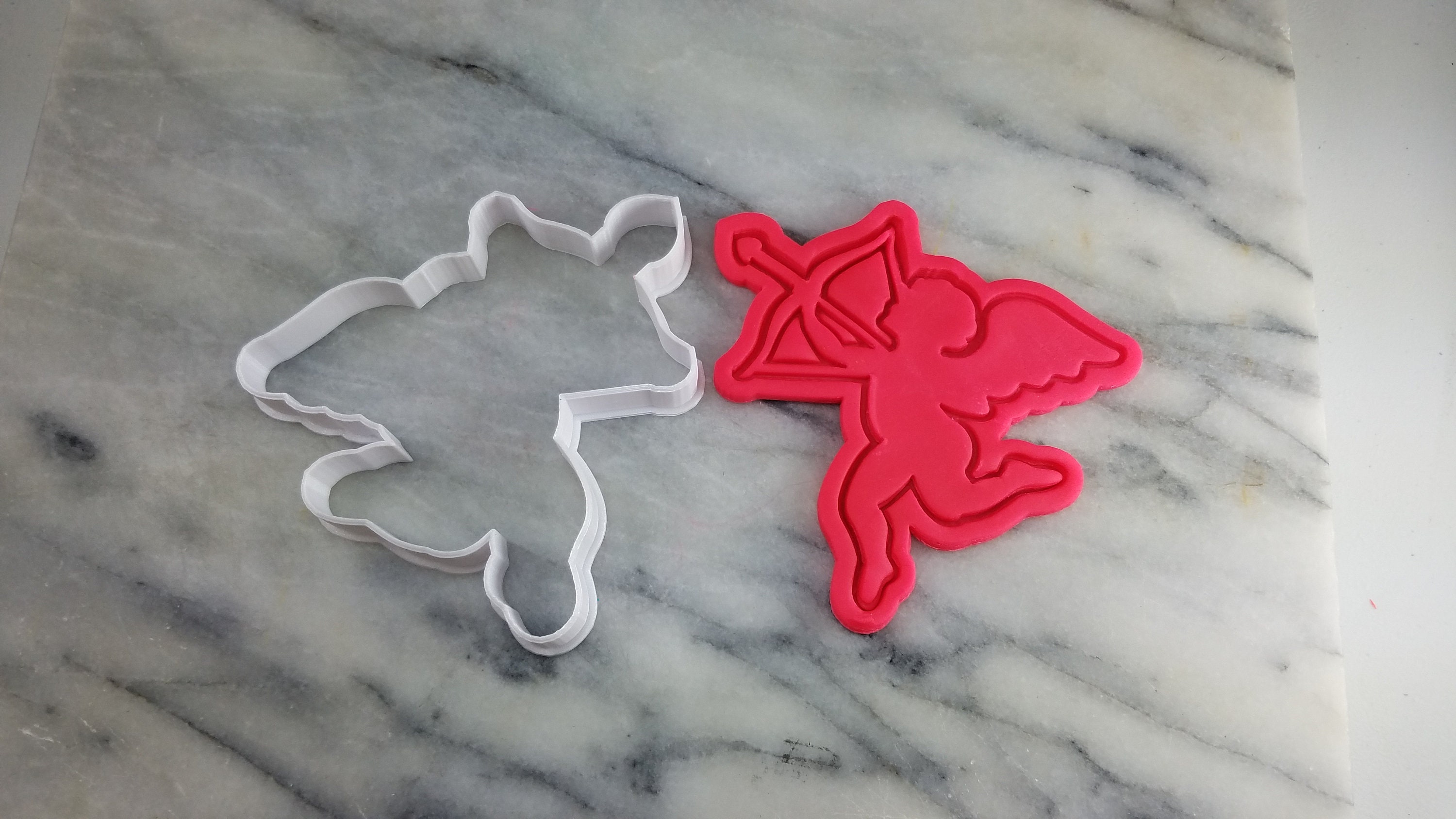 Cupid Cookie Cutter 2-piece Stamp & Outline 1 SHARP EDGES | Etsy