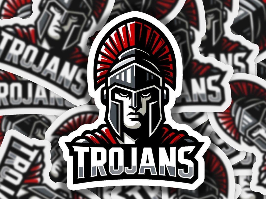 Trojan Words 3 Vinyl Sticker | Dishwasher Safe & Durable | Custom Sizes ...
