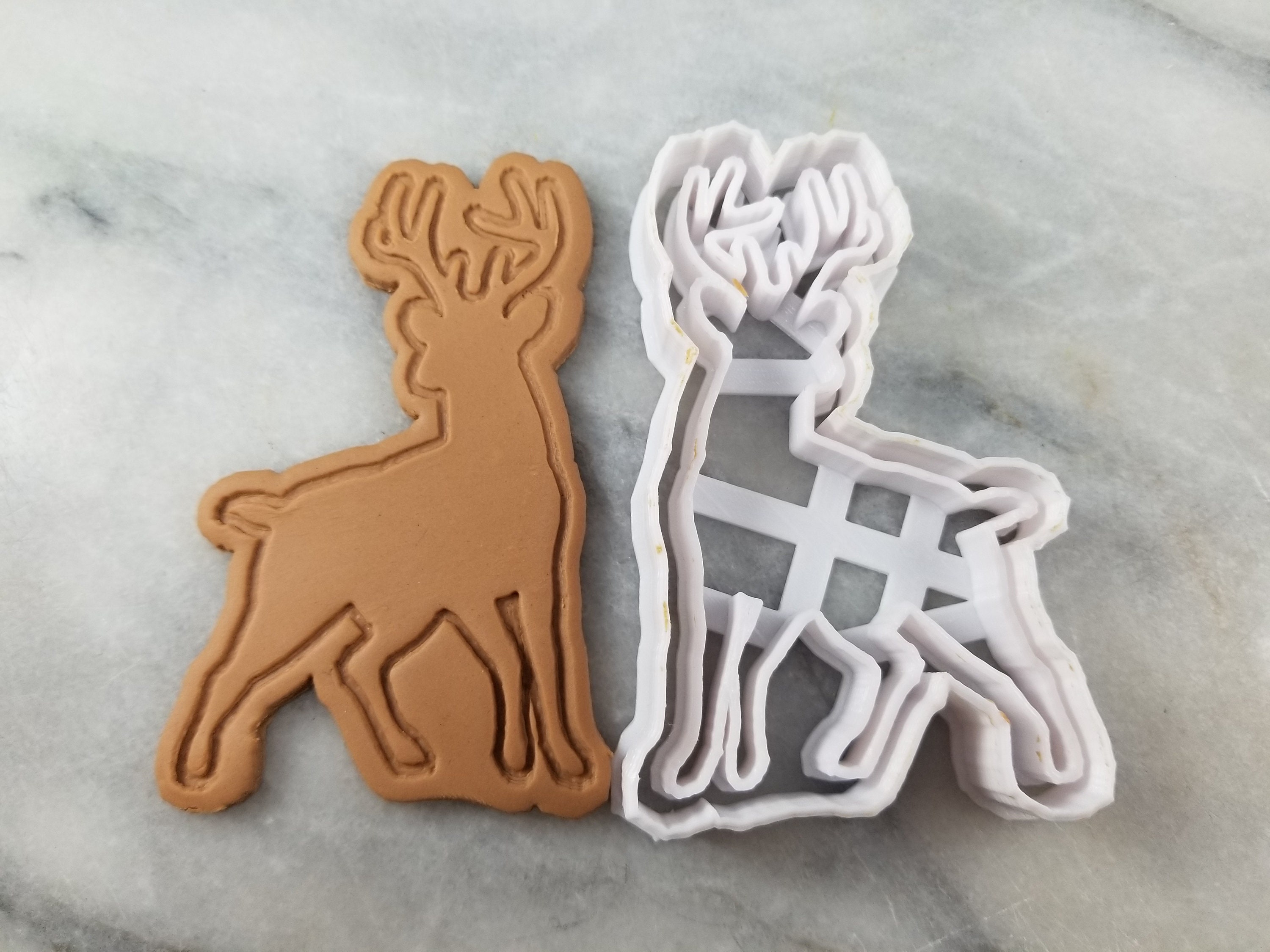 Deer Buck Cookie Cutter 2-piece Outline & Stamp 1 SHARP | Etsy