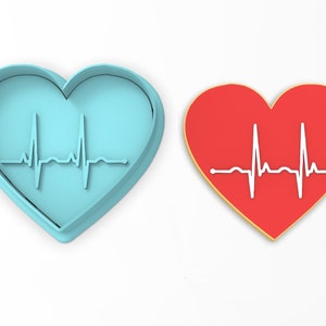 EKG Heart Cookie Cutter | Stamp | Stencil - SHARP Edges - FAST Shipping ...