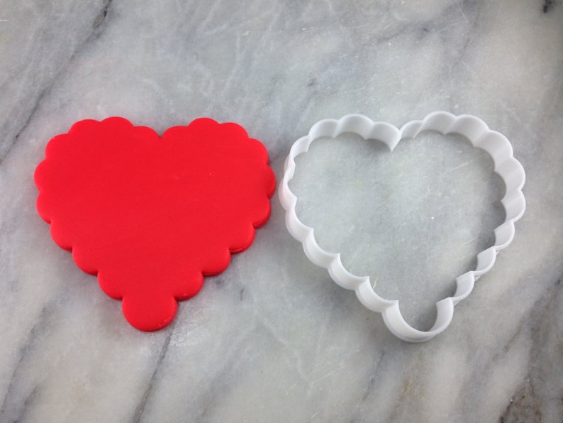 Fluted Heart Cookie Cutter Outline SHARP EDGES FAST | Etsy