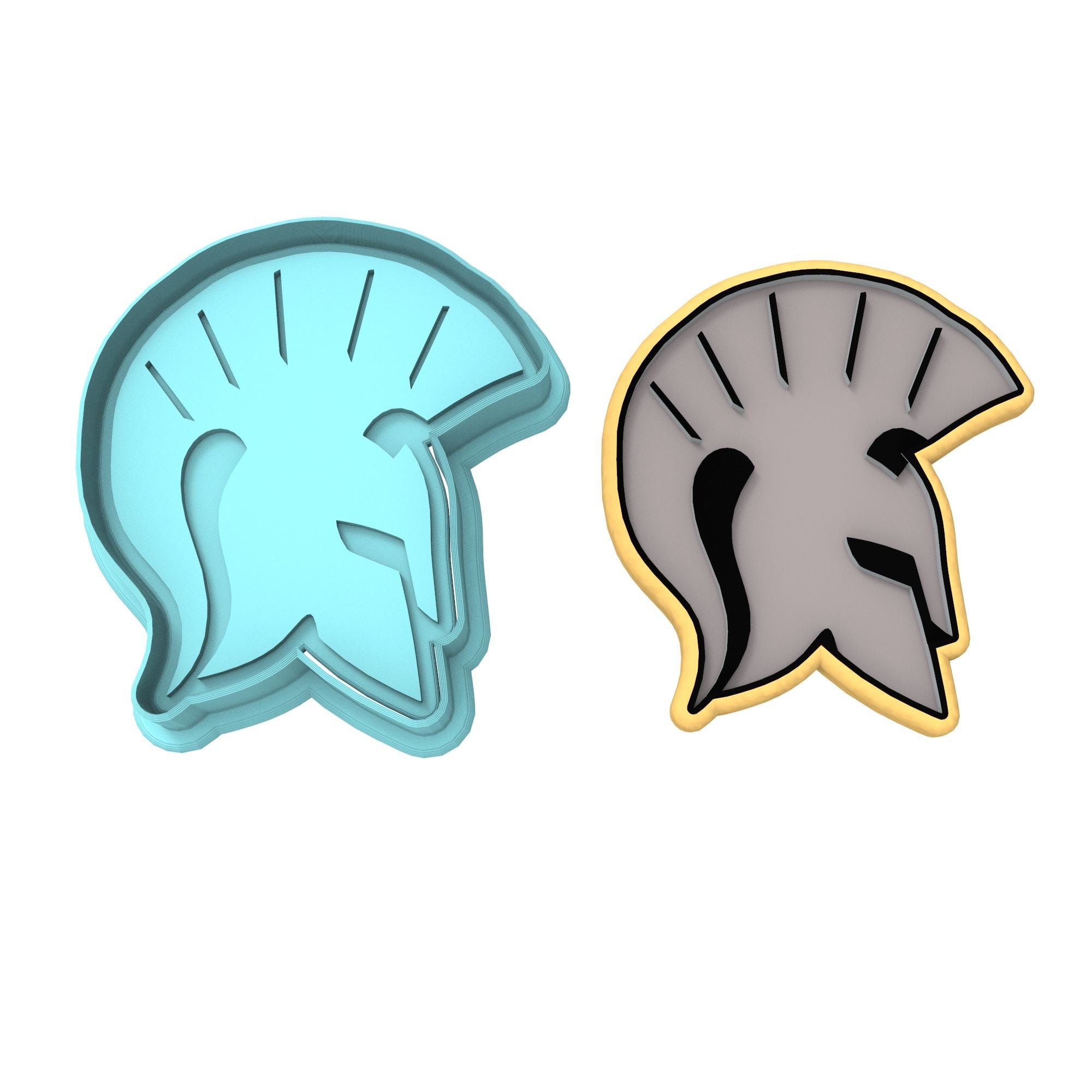 Spartan Helmet Cookie Cutter | Stamp | Stencil #1 - Etsy