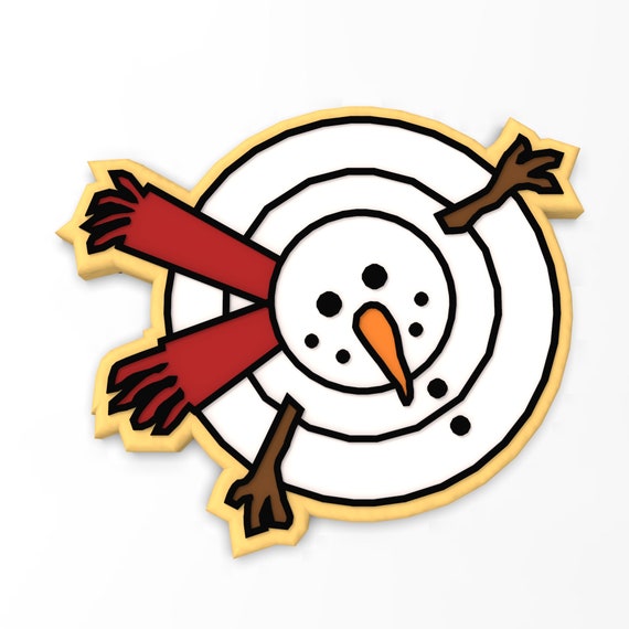 Melted Snowman Cookie Cutter Stamp Stencil SHARP EDGES - Etsy