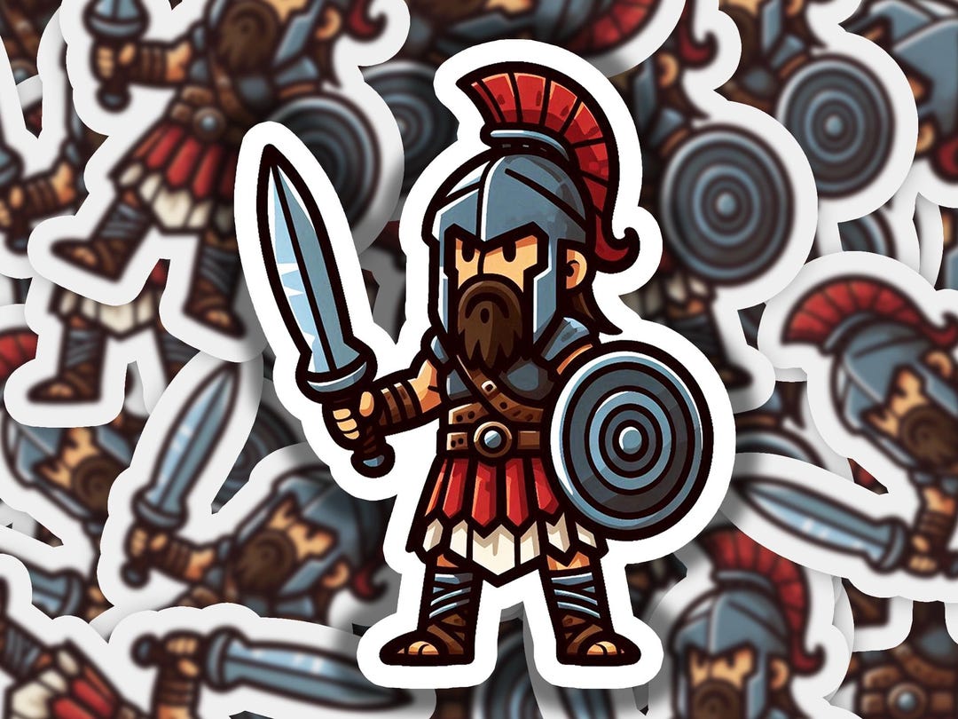 Roman Warrior Vinyl Sticker | Dishwasher Safe & Durable | Custom Sizes ...