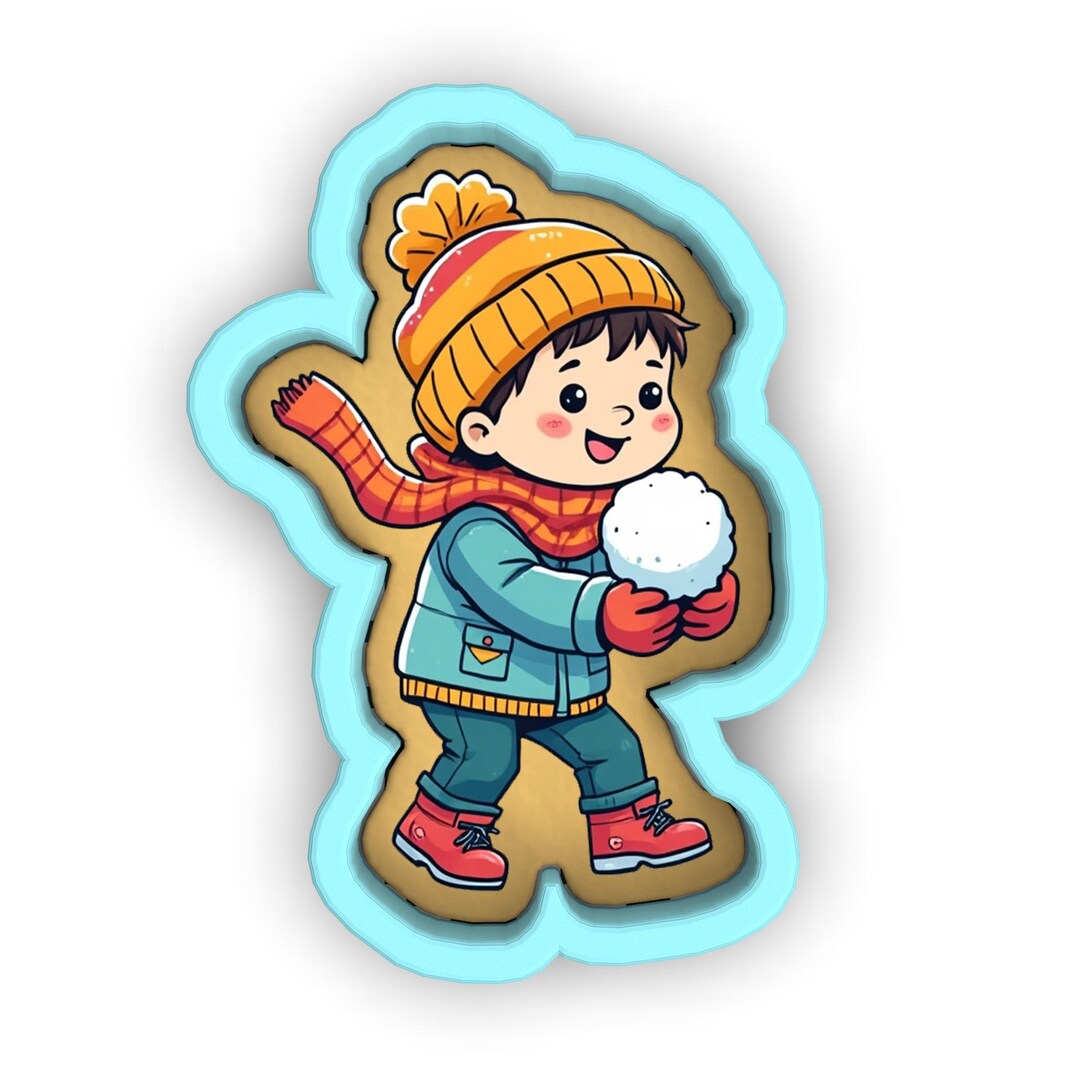 Snowball Boy Cookie Cutter | Stamp | Stencil - SHARP EDGES - FAST ...