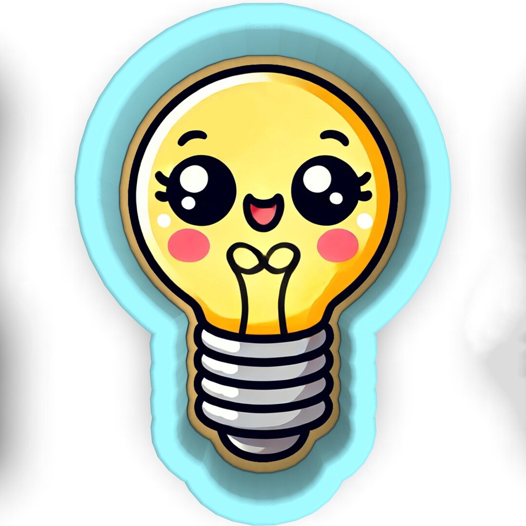 Light Bulb Happy Cookie Cutter | Stamp | Stencil - SHARP EDGES - FAST ...