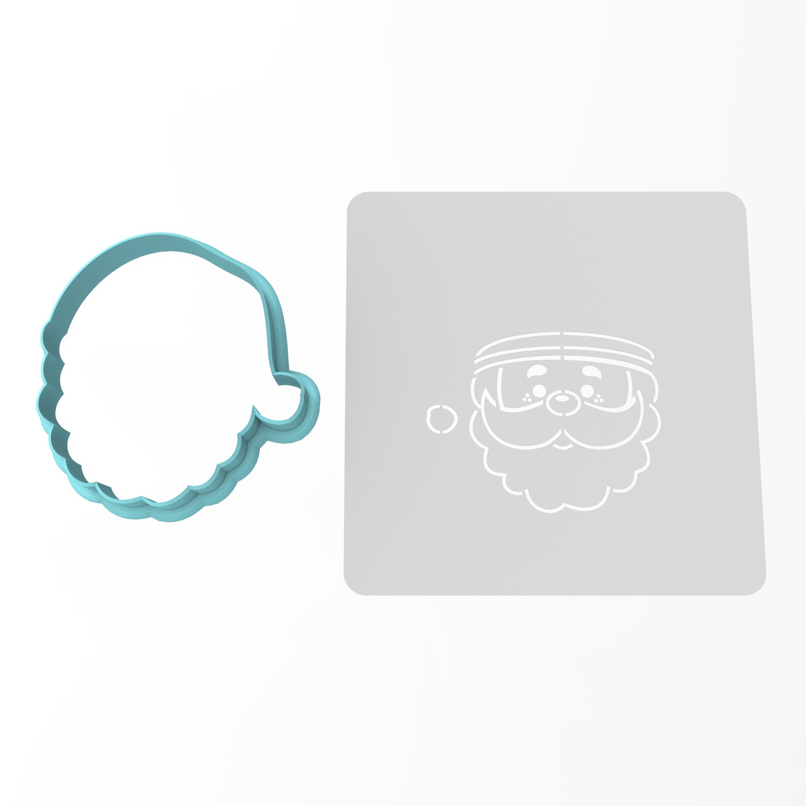 Santa Claus Face Cookie Cutter Stamp Stencil SHARP EDGES | Etsy