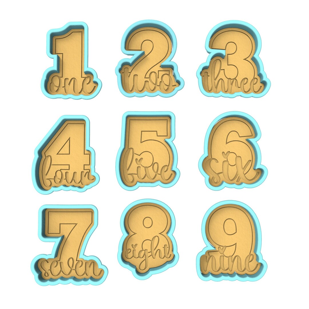 Birthday Number Cookie Cutter | Stamp | Stencil | Debosser Set. Any ...