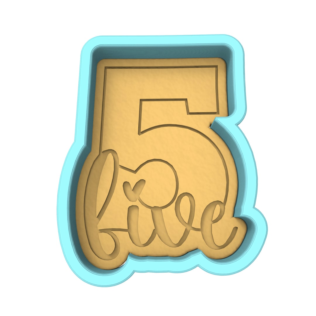 Number Five Birthday Cookie Cutter | Stamp | Stencil - Etsy