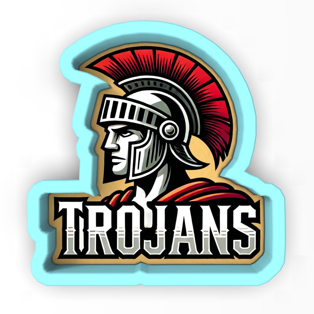 Trojans Words 2 Cookie Cutter | Stamp | Stencil - SHARP EDGES - FAST ...