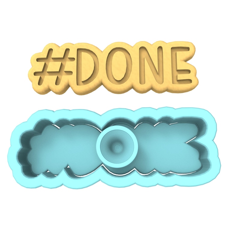 Hashtag Done Cookie Cutter | Stamp | Stencil - Etsy