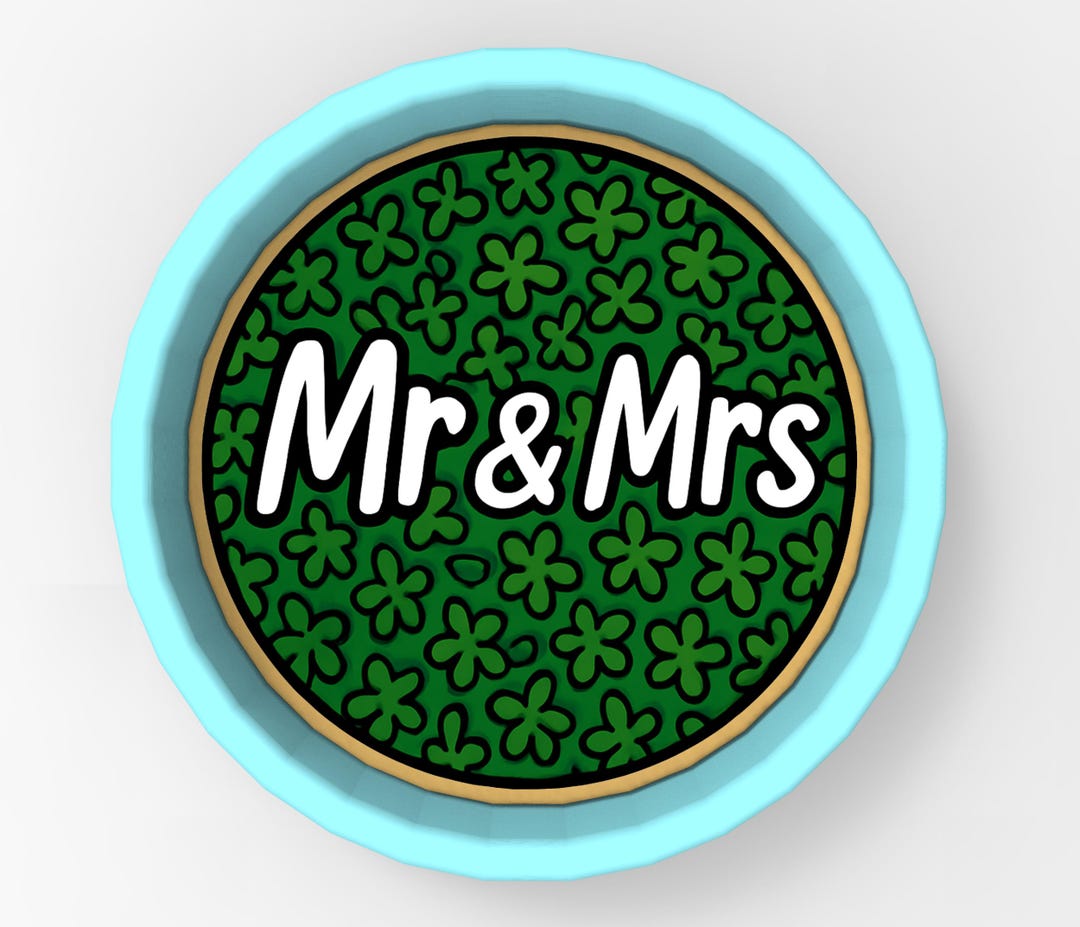Mr and Mrs Green Circle Cookie Cutter | Stamp | Stencil - SHARP EDGES ...