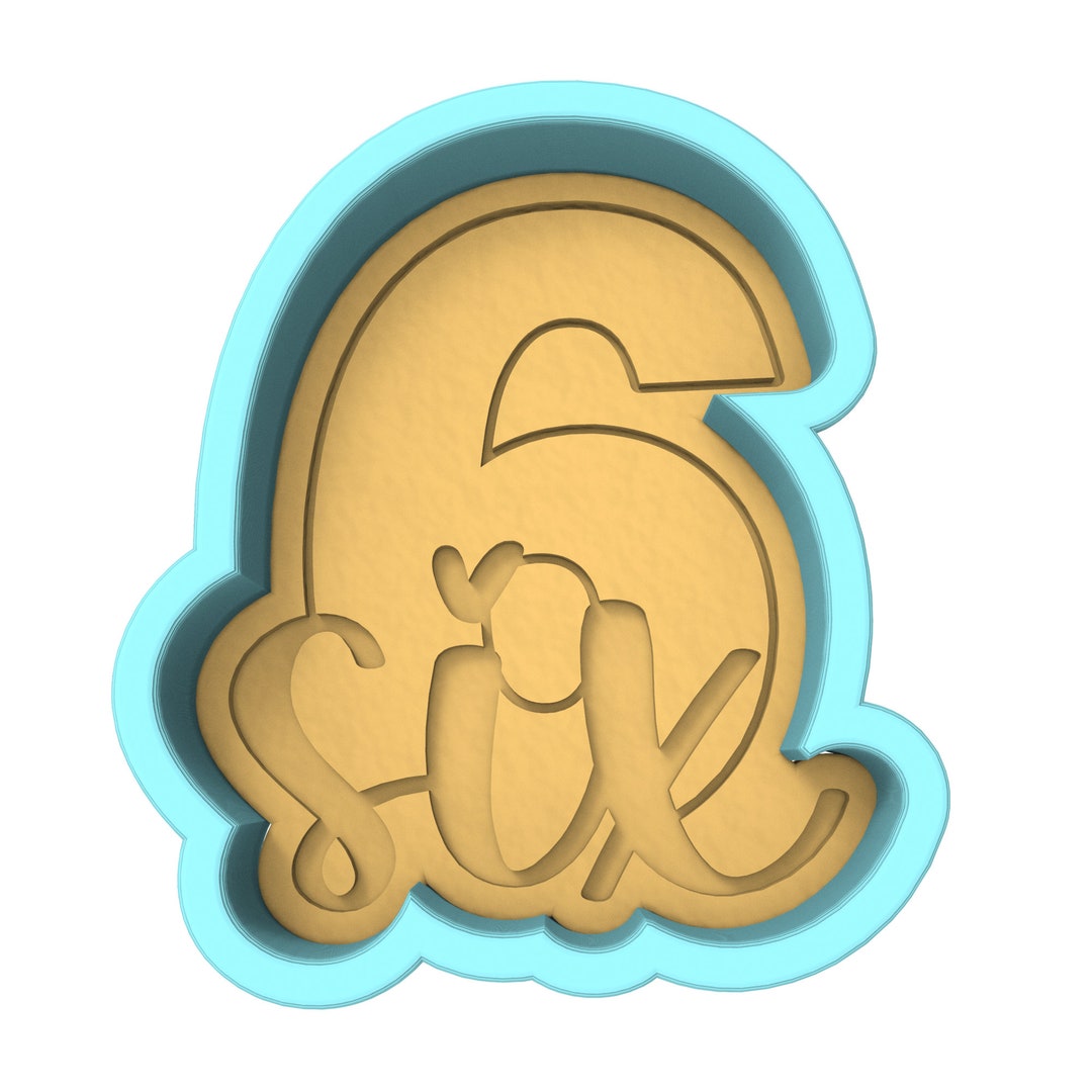 Number Six Birthday Cookie Cutter | Stamp | Stencil - Etsy