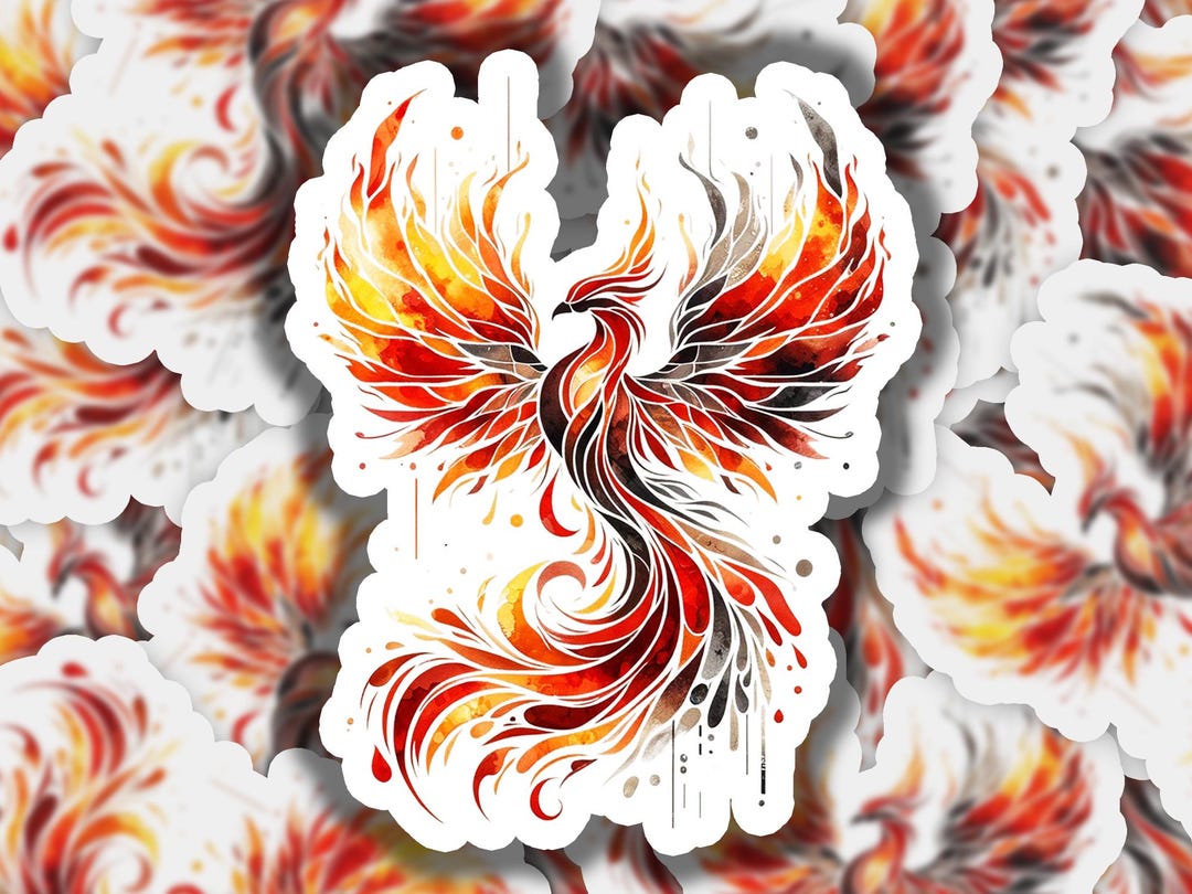 Phoenix Watercolor 3 Vinyl Sticker | Waterproof & Durable | Watercolor ...