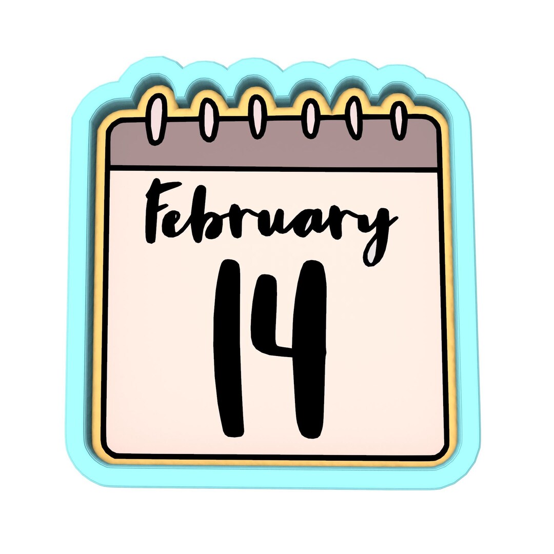 February 14 Calendar Cookie Cutter | Stamp | Stencil #1 - Etsy