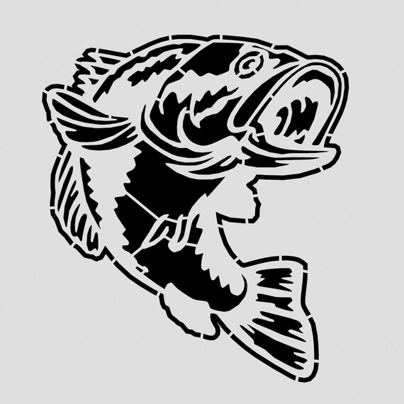 Bass Fishing Stencil REUSABLE DURABLE WASHABLE Craft - Etsy