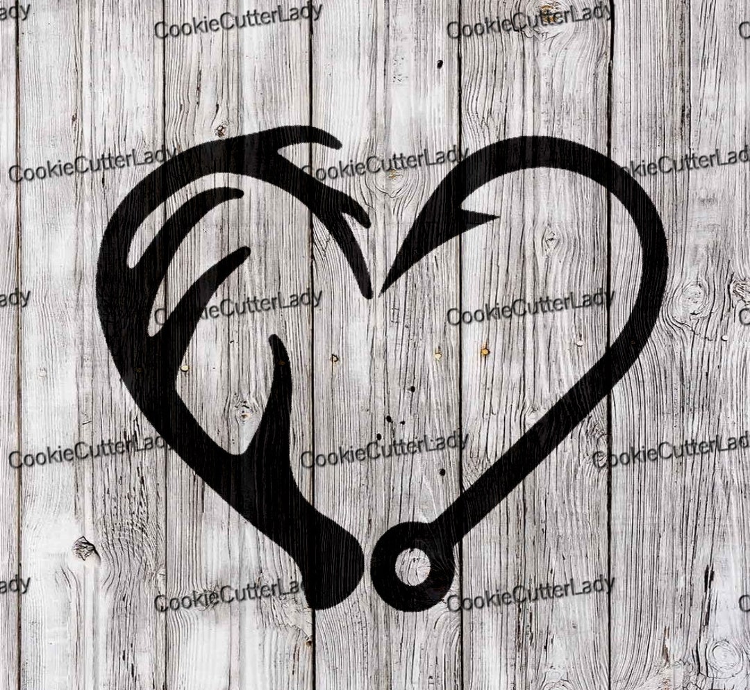 Antler Hook Heart Stencil | REUSABLE, DURABLE, WASHABLE Craft Stencil ...