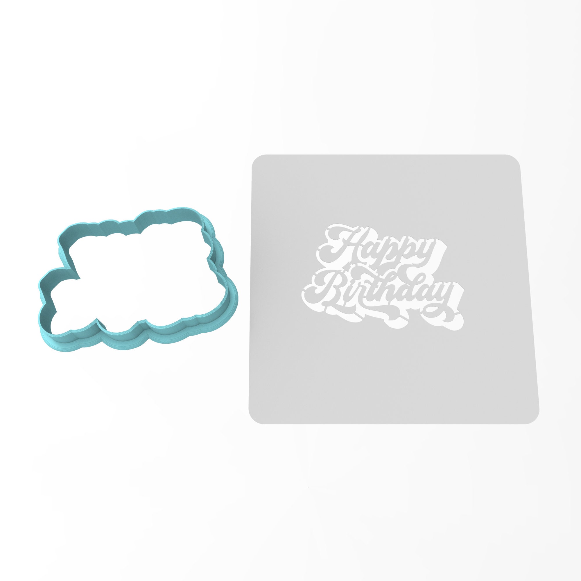 Happy Birthday Cookie Cutter | Stamp | Stencil - SHARP EDGES - FAST ...